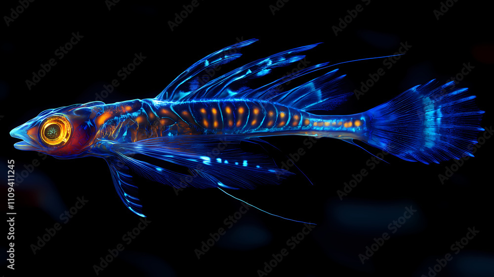 Deep-sea dragonfish: bioluminescent marvel of the abyssal plains ai ...