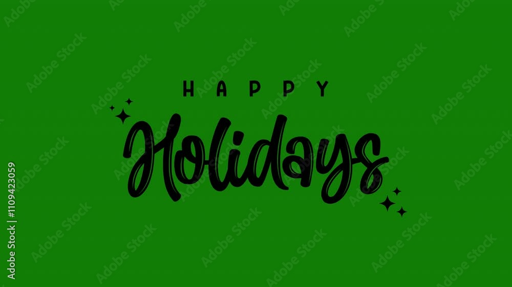Green background with Happy Holidays text animation, perfect for ...