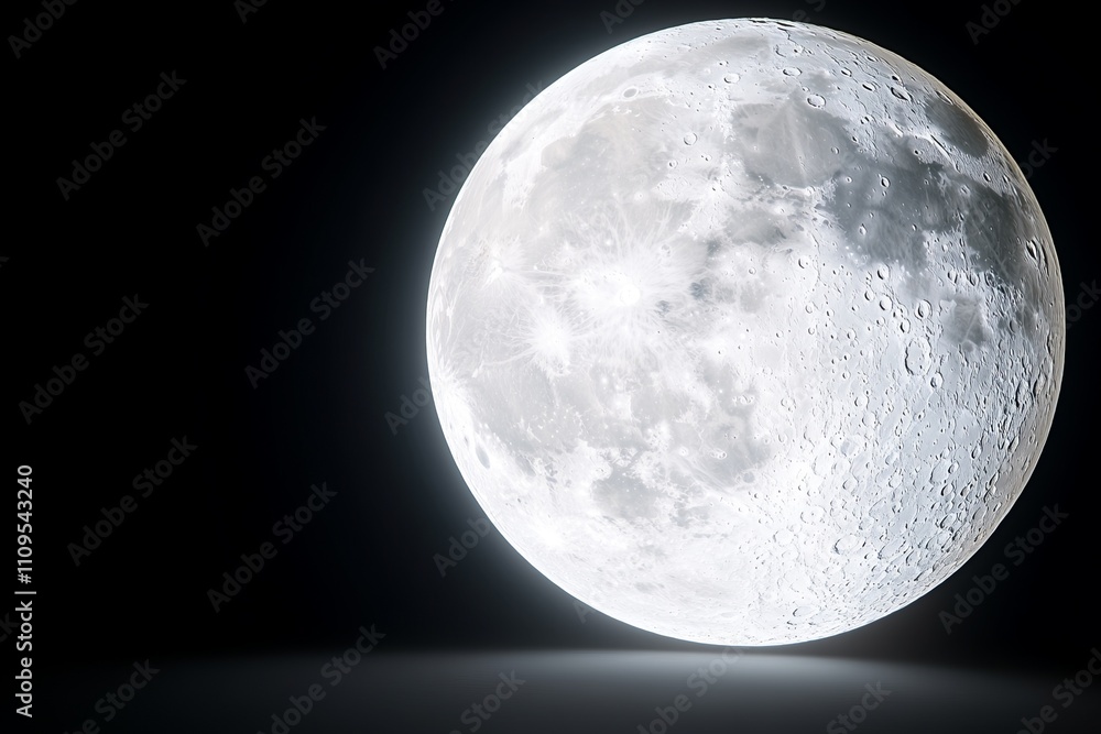 intricate craters and textures of a fully illuminated moon against a ...