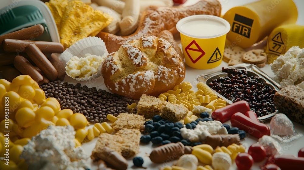 Health warning on contaminated food items supermarket visual guide ...