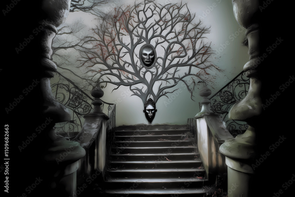 Horned ghost. Horned God. AI generation Stock Photo | Adobe Stock