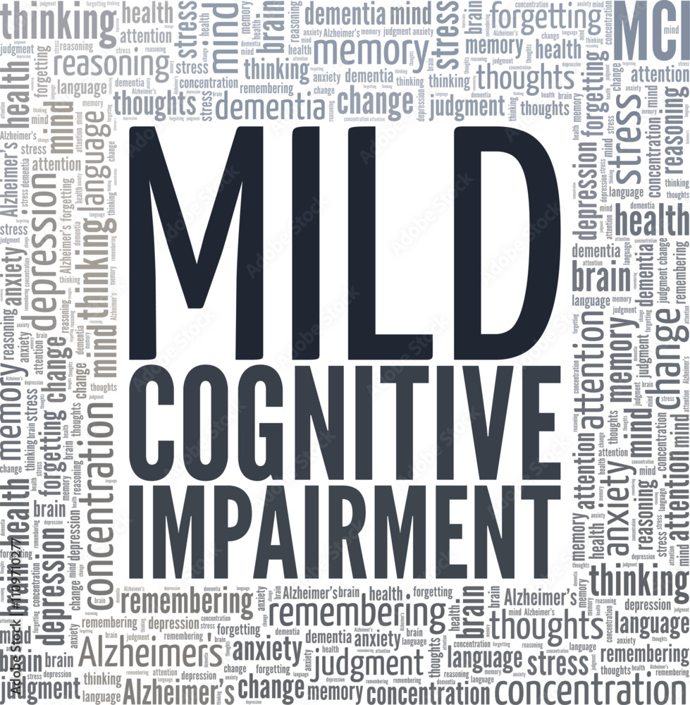 Mild Cognitive Impairment MCI word cloud conceptual design isolated on ...