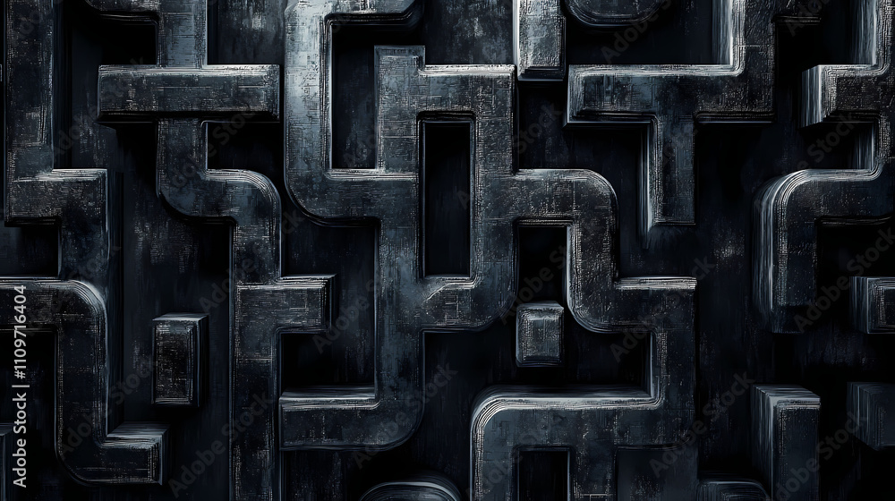 Maze like abstract patterns suggesting mental struggle and confusion ...