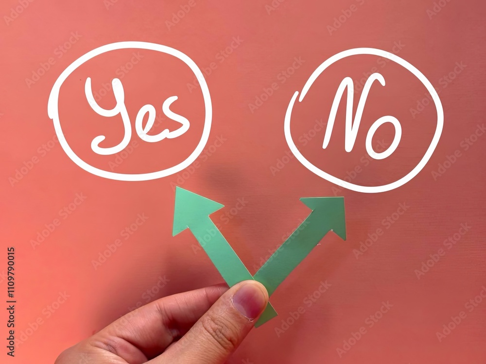 make a choice. buttons with labels and yes or no signs. make a choice ...