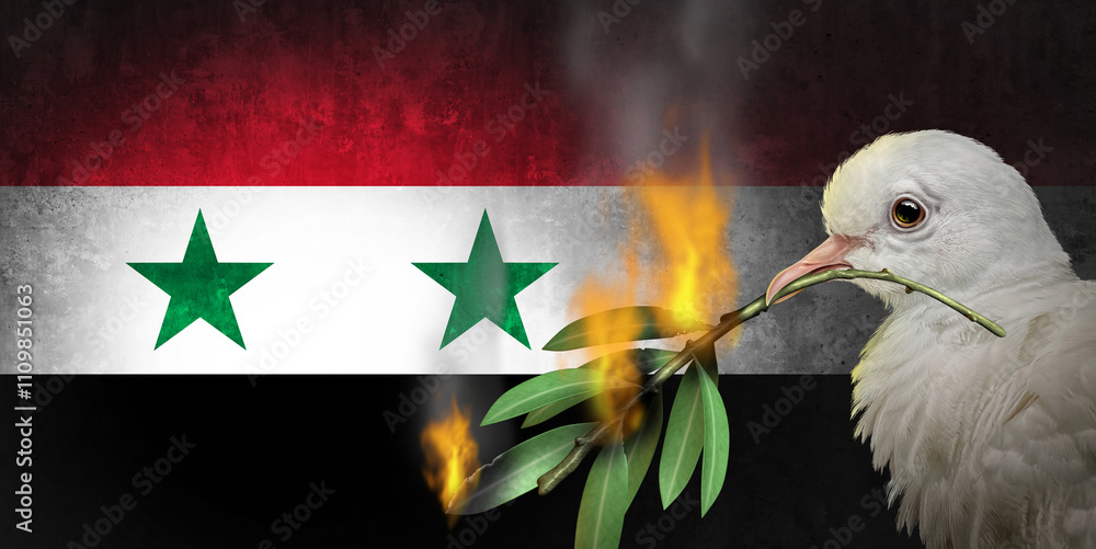 Syria Crisis civil war as a Middle East conflict in Damascus Aleppo ...