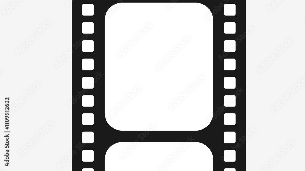camera roll animation negative film white background, Old Filmstrip ...