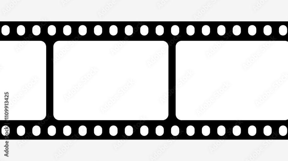 camera roll animation negative film white background, Old Filmstrip ...
