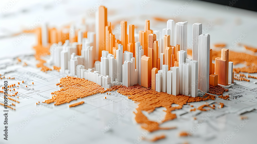 Urban development visualization city landscape 3d model modern ...