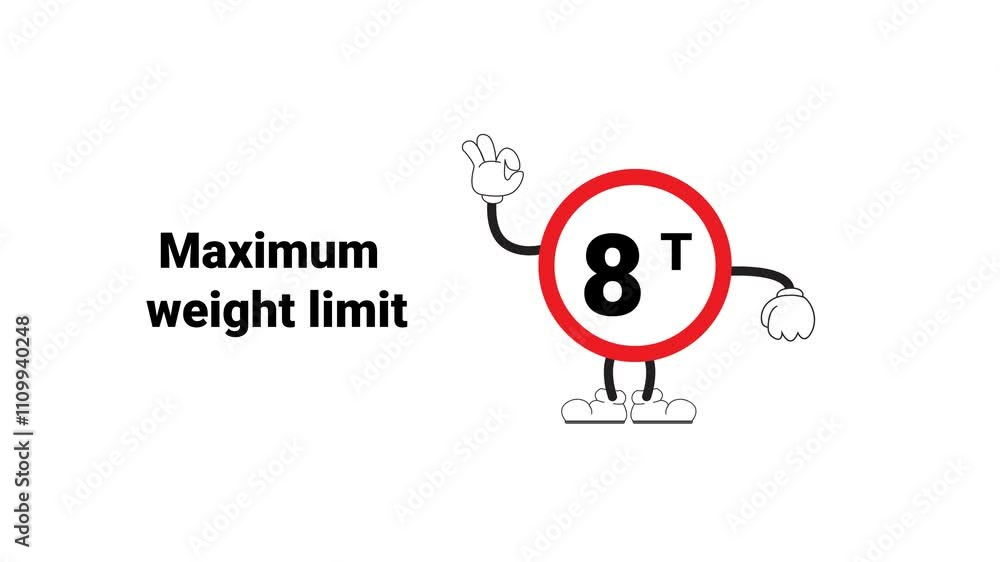 Animated maximum weight limit sign with cartoon characters, perfect for ...