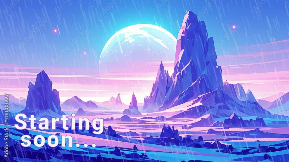 A captivating landscape unfolds under a glowing moon, beckoning ...