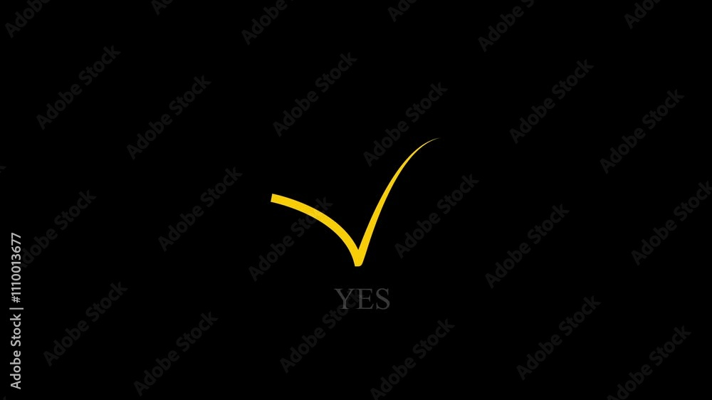 glowing Tick or check mark and cross mark signs icon animation. right ...