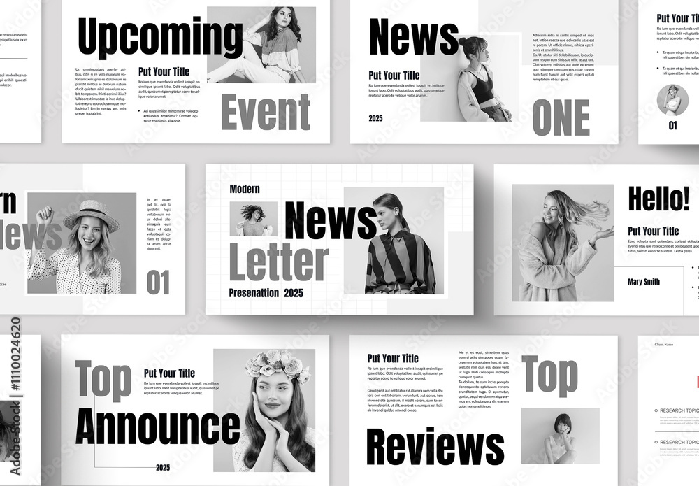 Newsletter Presentation Layout Stock Template | Adobe Stock
