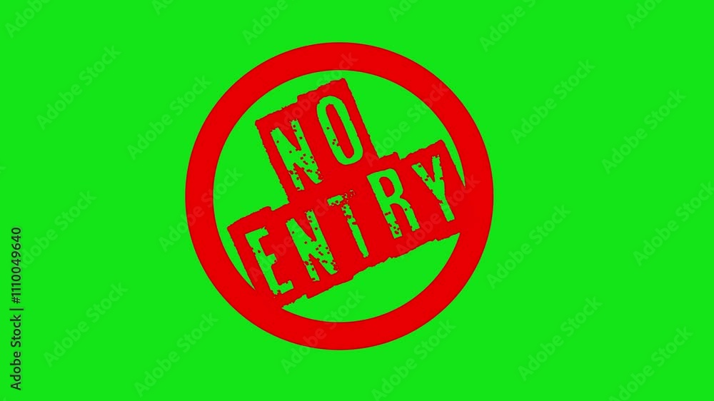 No entry animation of Warning or stop or no entry or Bad or Ban or ...