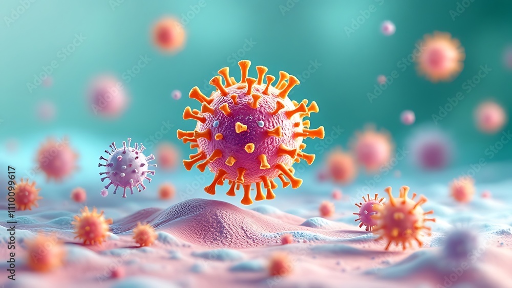 Rendering of a 3D concept for an oncology treatment that kills cancer ...