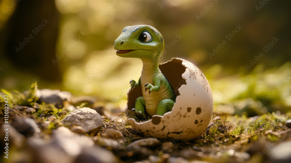 Dinosaur hatch egg. Cute dino crack shell isolated ui illustration ...