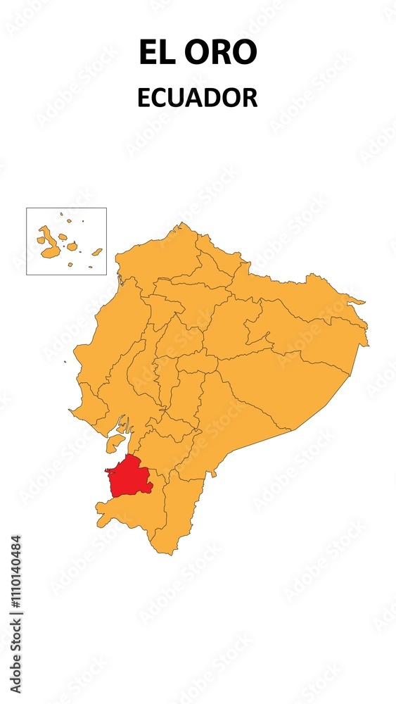 El Oro Map is highlighted on the Ecuador map with detailed state and ...