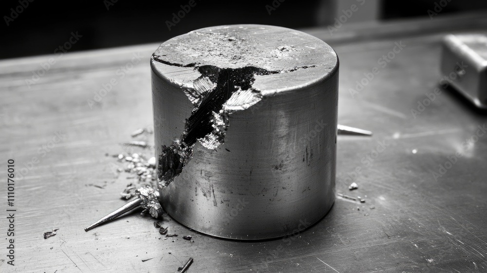 Cracked cast aluminum compressor piston showcasing casting defects with ...