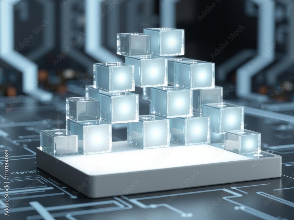 Virtual pyramids and information blocks floating in cyberspace ...