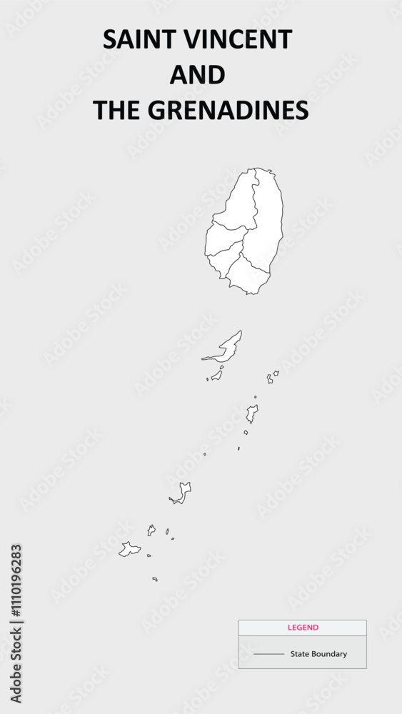 Saint Vincent and the Grenadines Map. State map of Saint Vincent and ...
