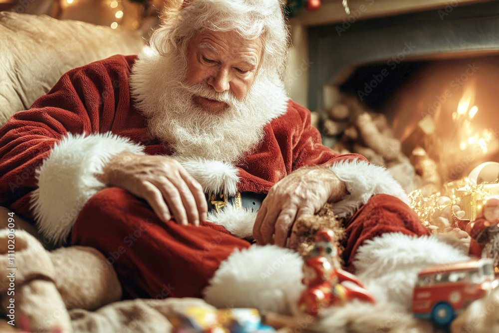 The Mystical fairy-tale photography of Santa Claus, in his bright red ...