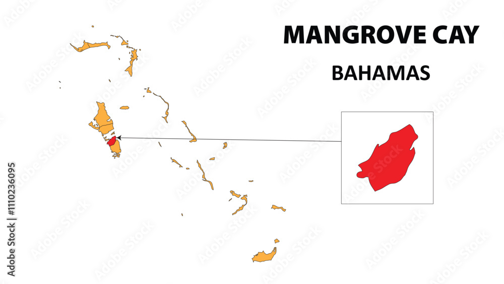 Mangrove Cay Map is highlighted on the Bahamas map with detailed state ...