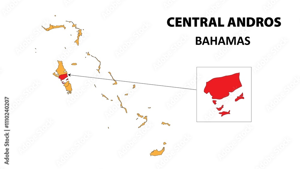 Central Andros Map is highlighted on the Bahamas map with detailed ...