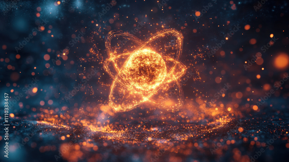 Atomic Number and Chemical Bonding. A glowing, abstract representation ...