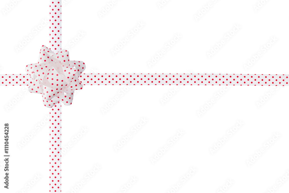 Decorative white tied fluffy bow and ribbon for gift box packing ...