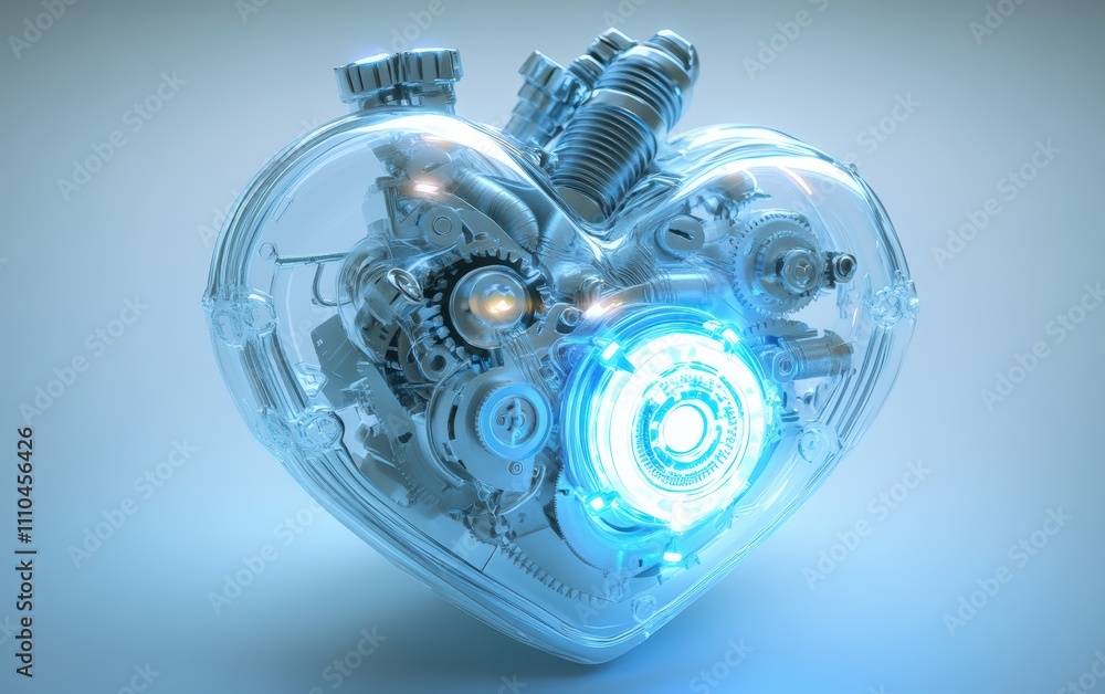 Mechanical Heart A heart-shaped mechanical object made of interlocking ...