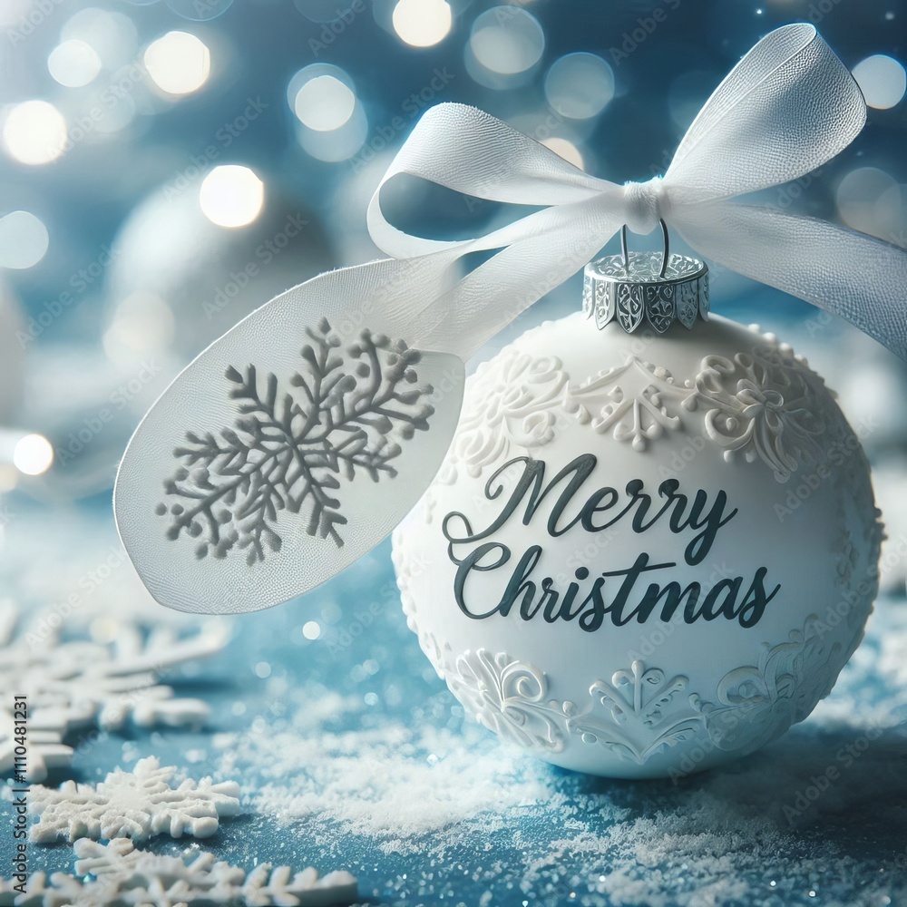 Silver Christmas Ornament - Decorated Christmas Bauble Background with ...