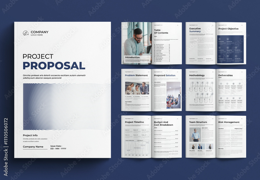 Project Proposal Template Design Layout Stock Template | Adobe Stock