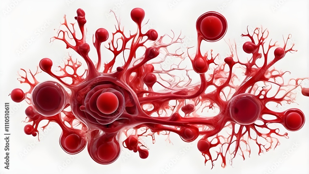 "A detailed illustration of the human blood system on a white, isolated ...