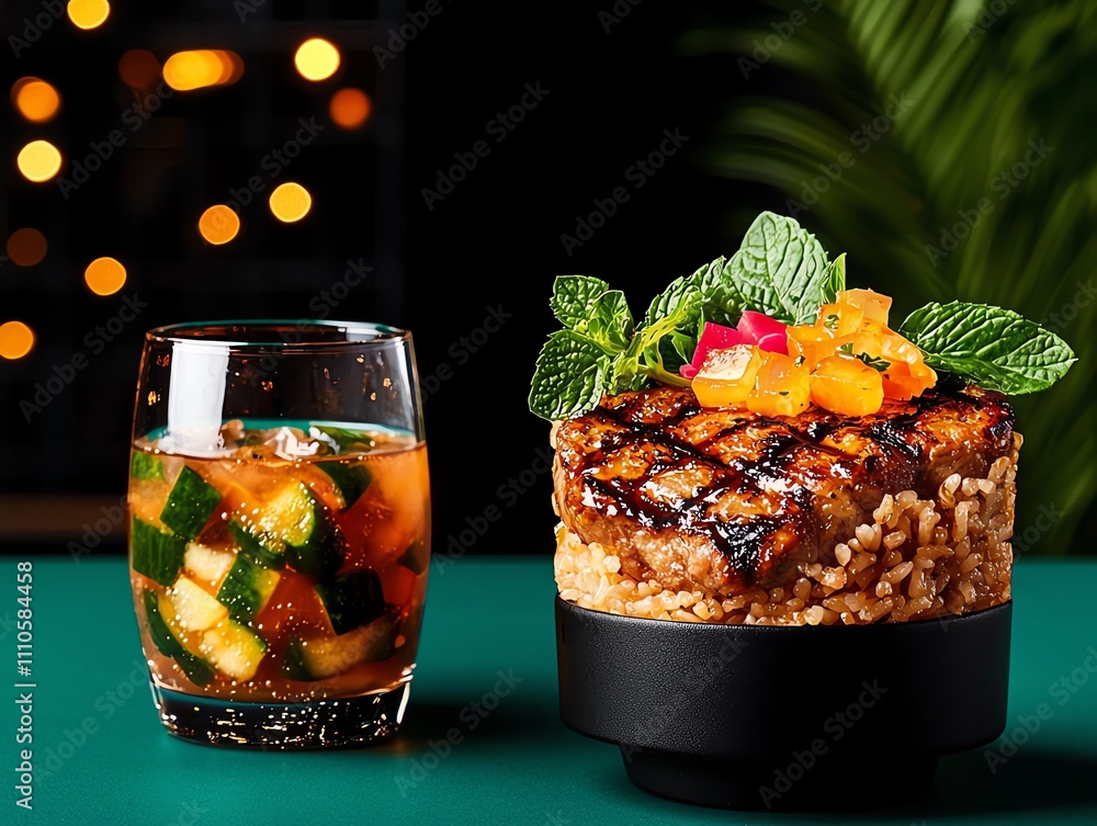 Vietnamese grilled pork chop rice, com tam, with pickled vegetables and ...