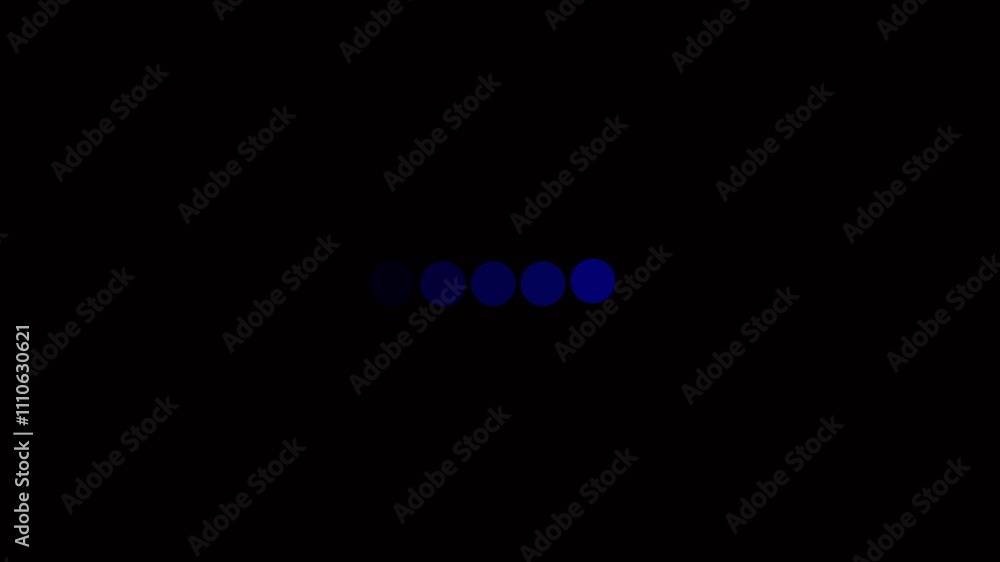 Blue Loading circle blinking on black background.Blinking circle indicating concept looping ...