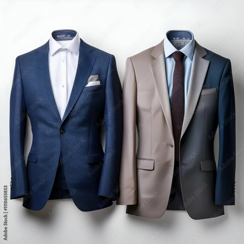 set of stylish business suits on white background.Set of Stylish ...