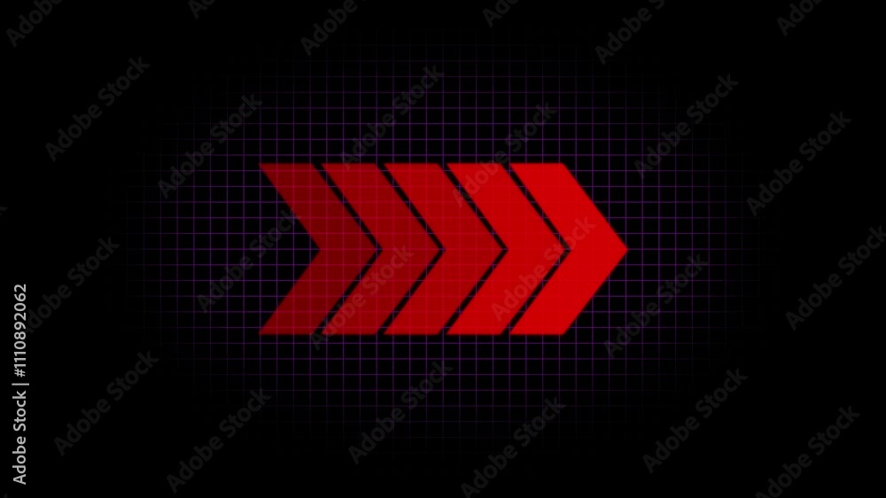 red Arrow Loop Animation direction concept. arrow loading icon concept ...