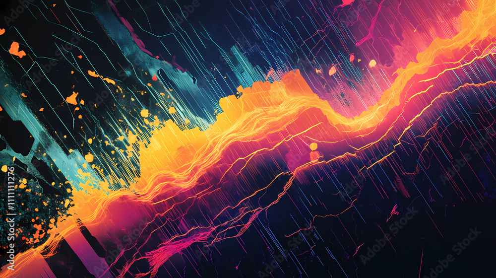 Vibrant schematic illustrating earthquake rupture with colorful seismic ...