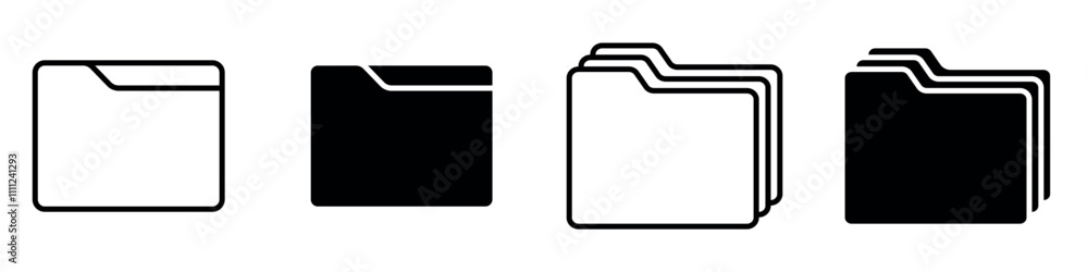 Vecteur Stock folder icon set vector. Folder icon set. Vector ...