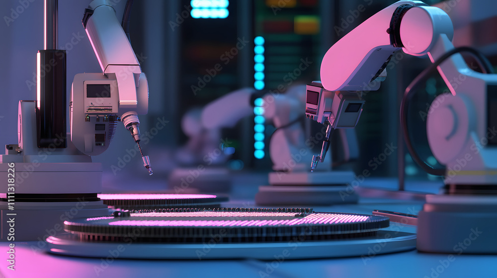 Semiconductor manufacturing with 3d rendering robotic arms with silicon ...