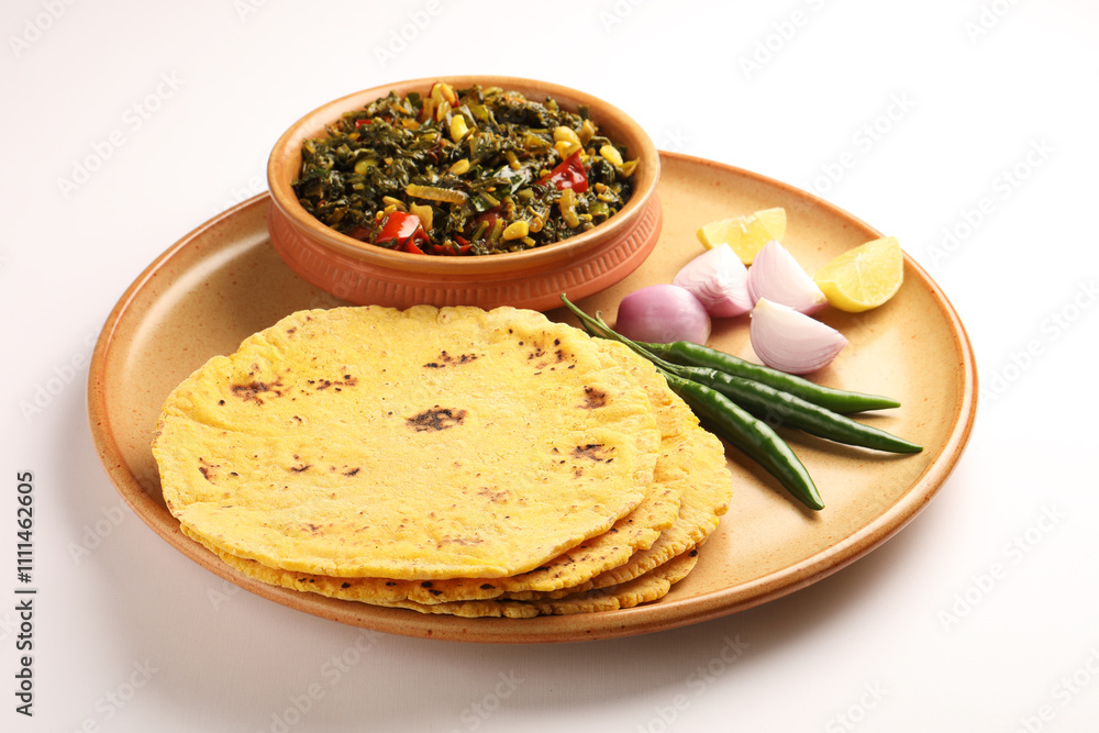 Photo & Art Print Makki Ki Roti Sarson Ka Sag is basically Corn floor ...