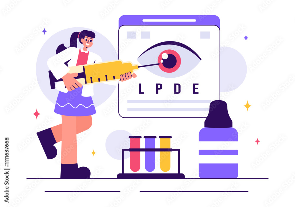 Optometrist Vector Illustration featuring an Ophthalmologist Examining ...