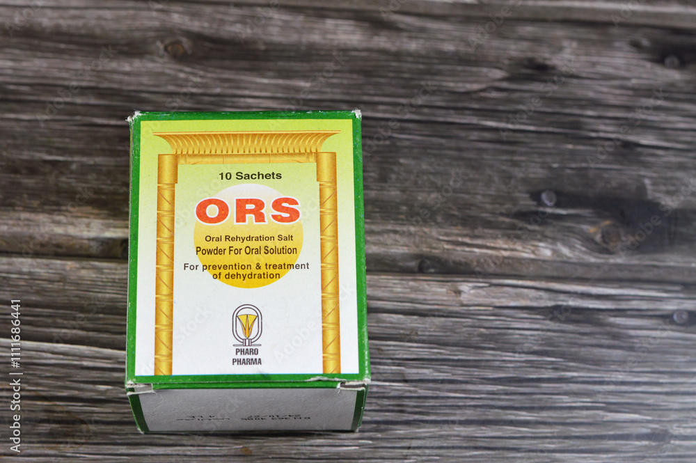 Cairo, Egypt, November 23 2024: ORS Oral Rehydration salt powder for ...