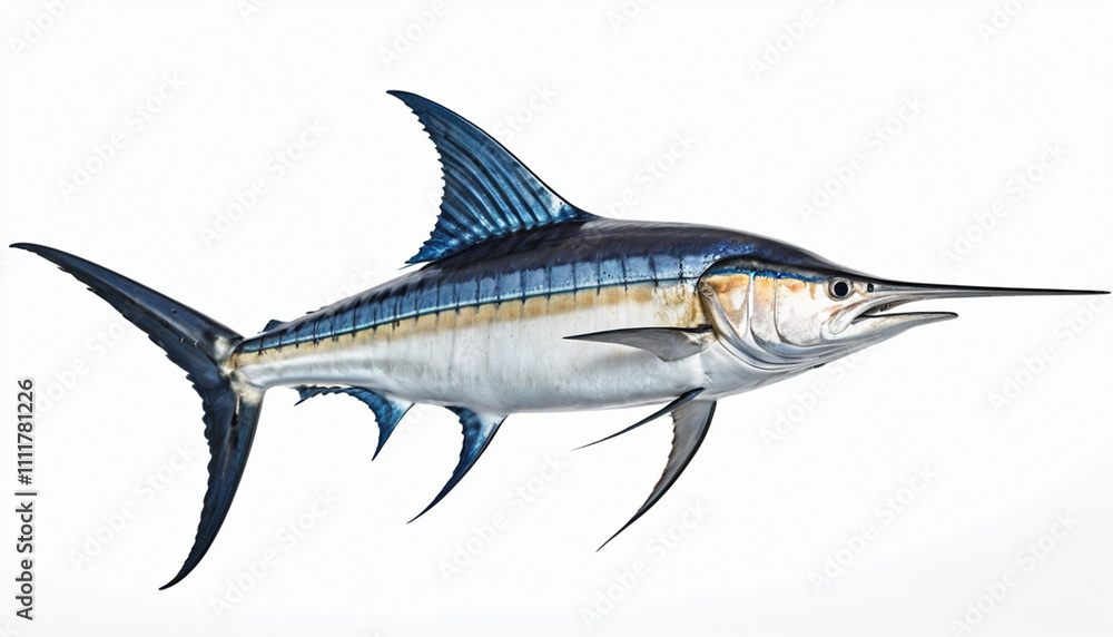 Image of an isolated marlin fish against a pure deep sea Stock Photo ...