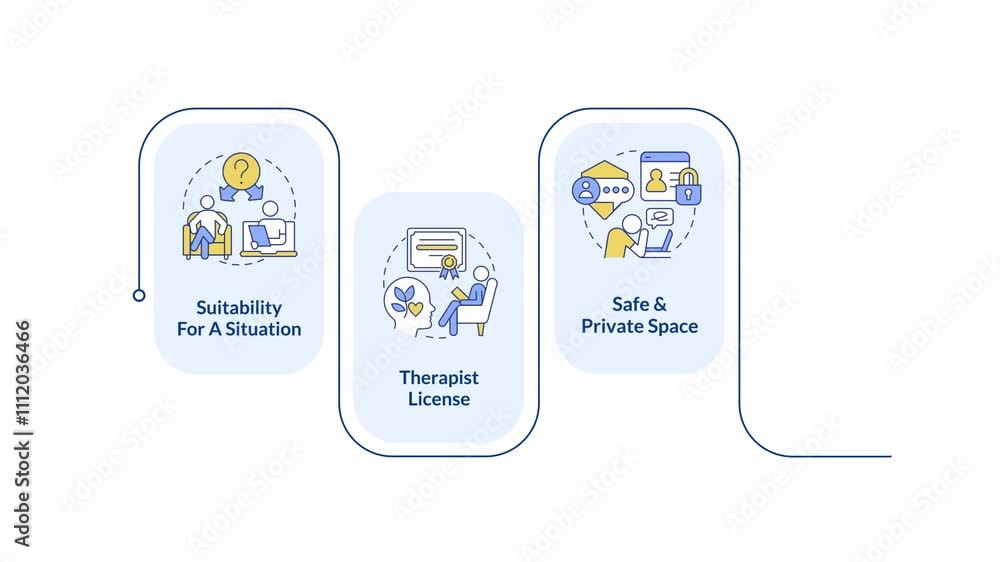 Online therapy services infographic animation rectangle ...