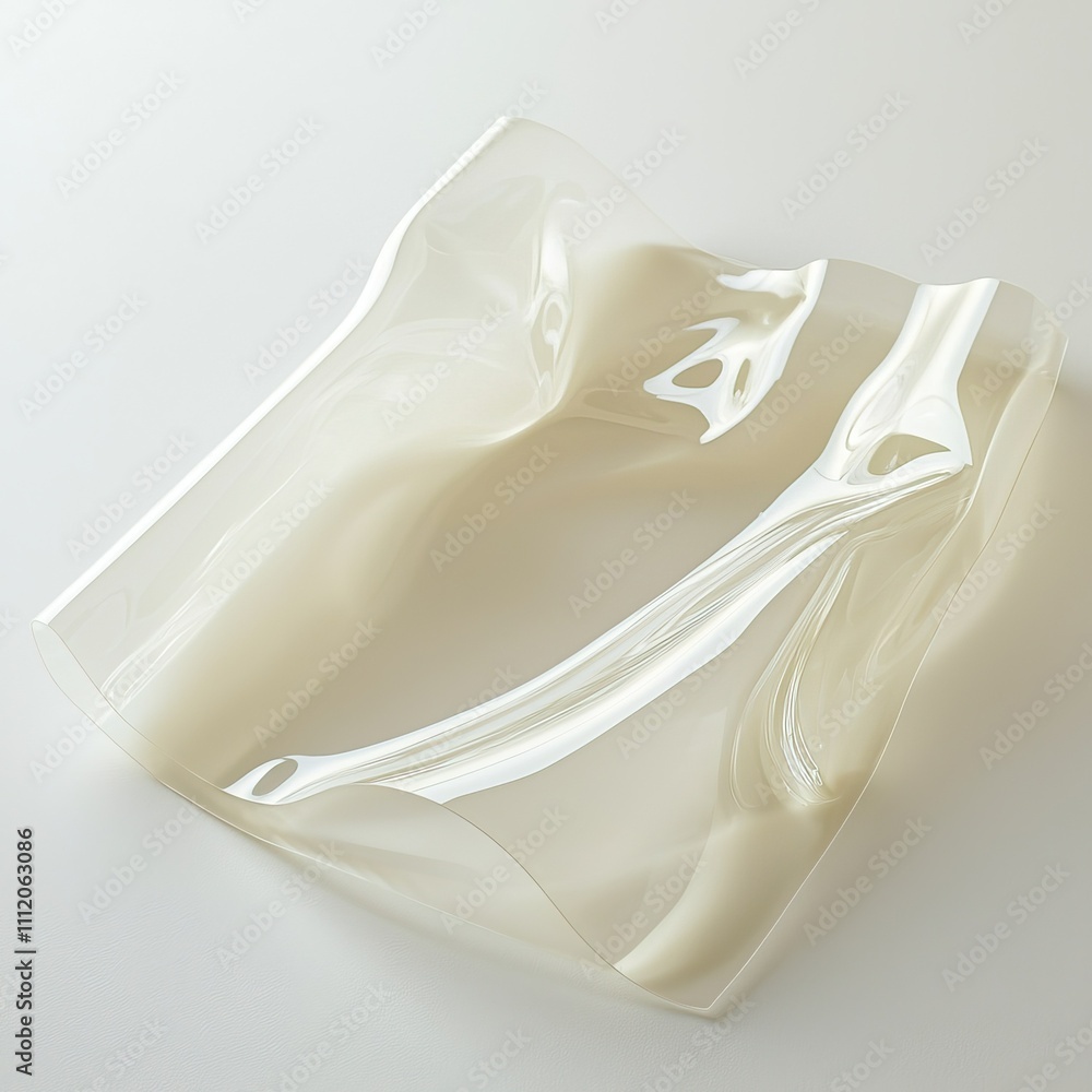 Sample of biodegradable material displayed on a flat surface in a well ...