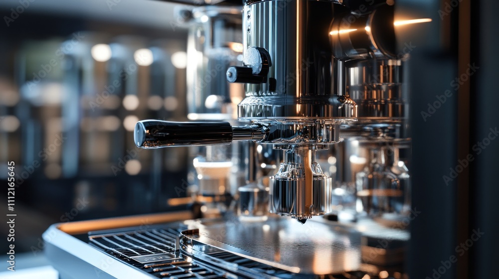 A coffee machine, with its internal components moving and working ...
