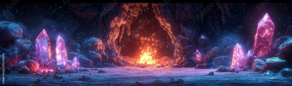 ภาพประกอบสต็อก A 2D cartoon game background of a mining quarry ...