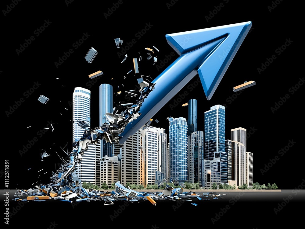 Stock Market Fail bankrupt Concept, Dynamic urban transformation ...