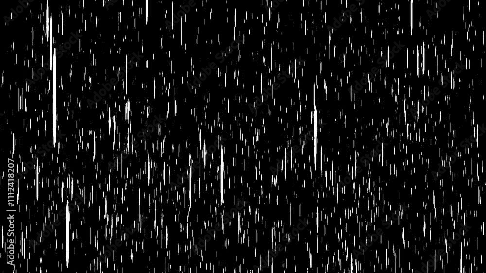 cartoon doodle hand drawn rain animation effect, 2d white lines ...