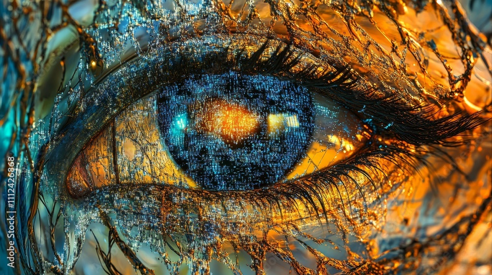 Abstract Digital Eye. Data Network and Cyber Security Technology ...